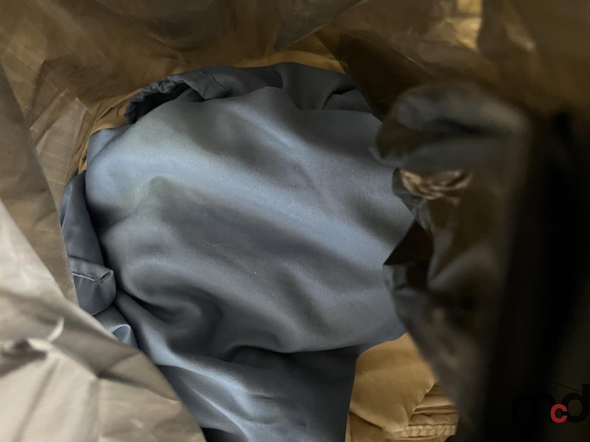 Set of (4) Metal Bins & Shop Rags