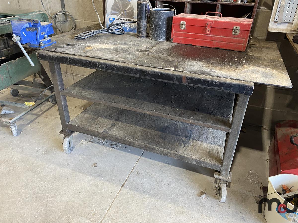 5' Steel Rolling Table w/ Vice