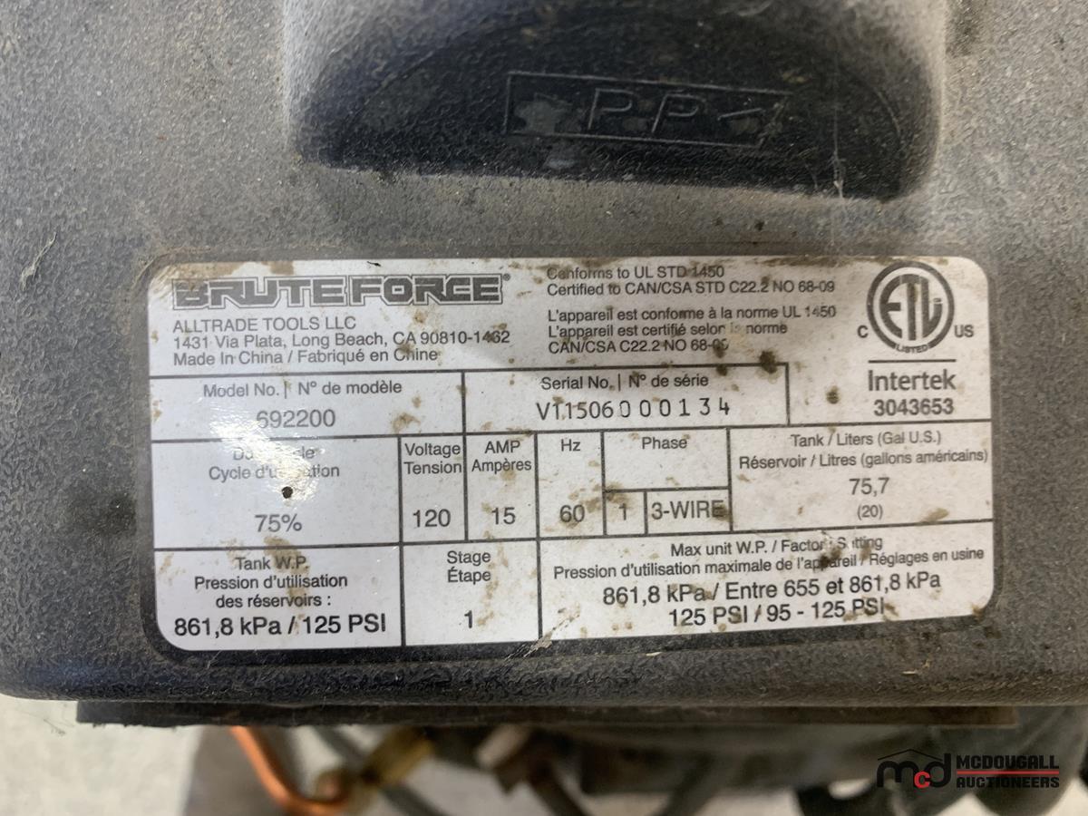 Brute Force 20-Gallon Air Compressor