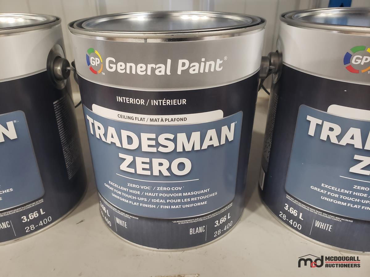 (4) Cans of General Paint Tradesman Zero Ceiling Flat Interior