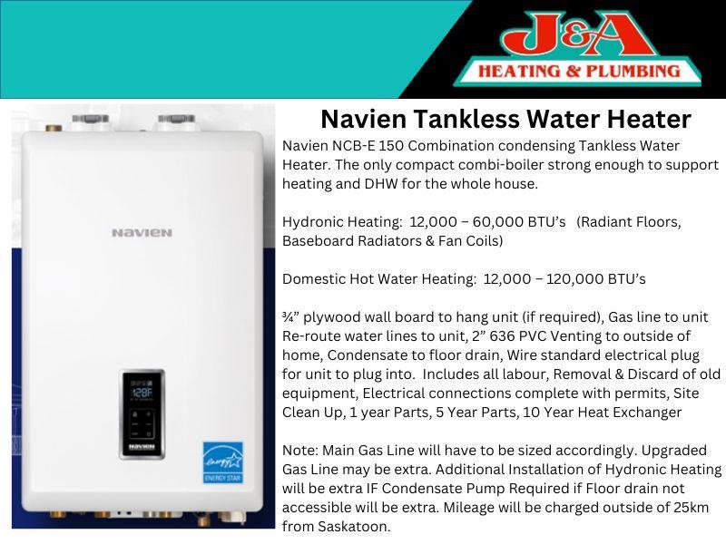Navien Combination Condensing Tankless Water Heater from J&A Plumbing ...