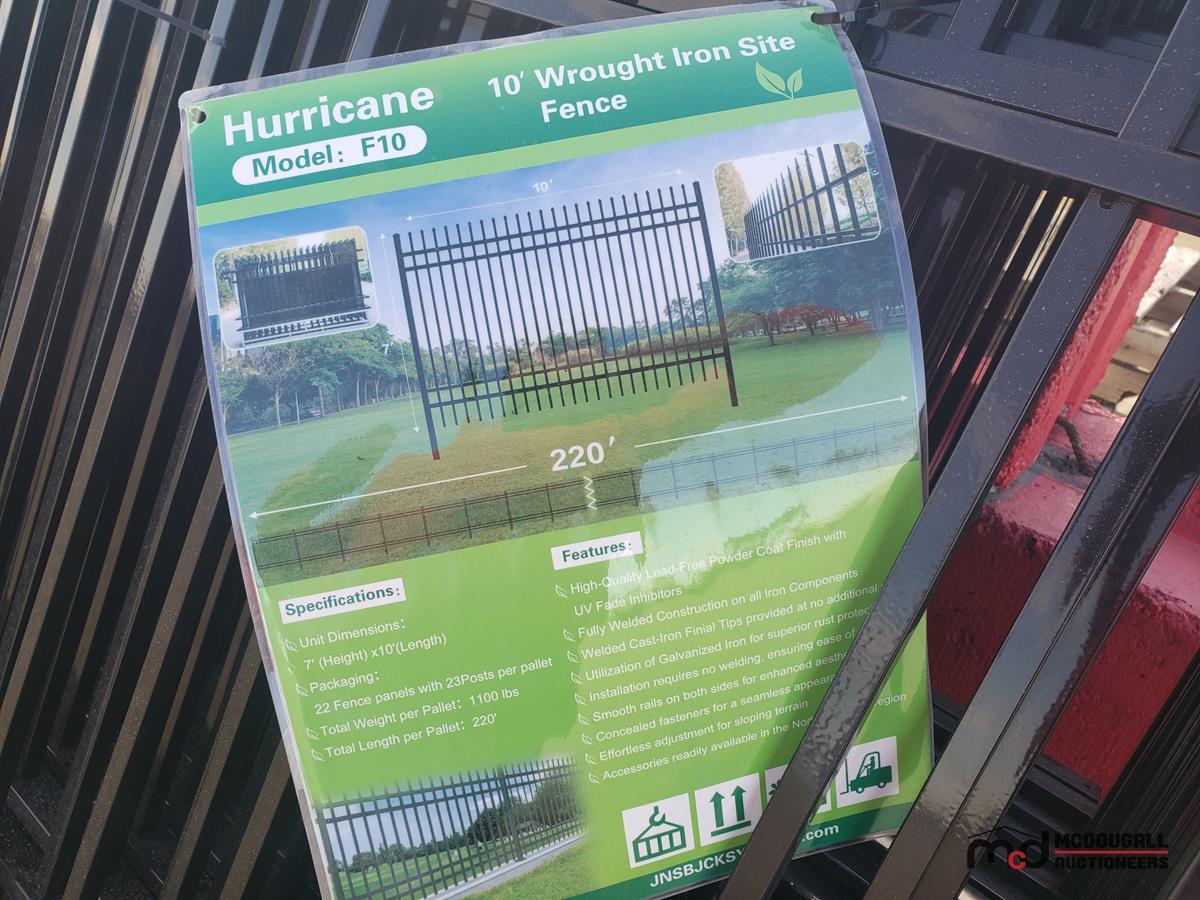 (22) F10 Hurricane 10' Wrought Iron Site Fence Panels