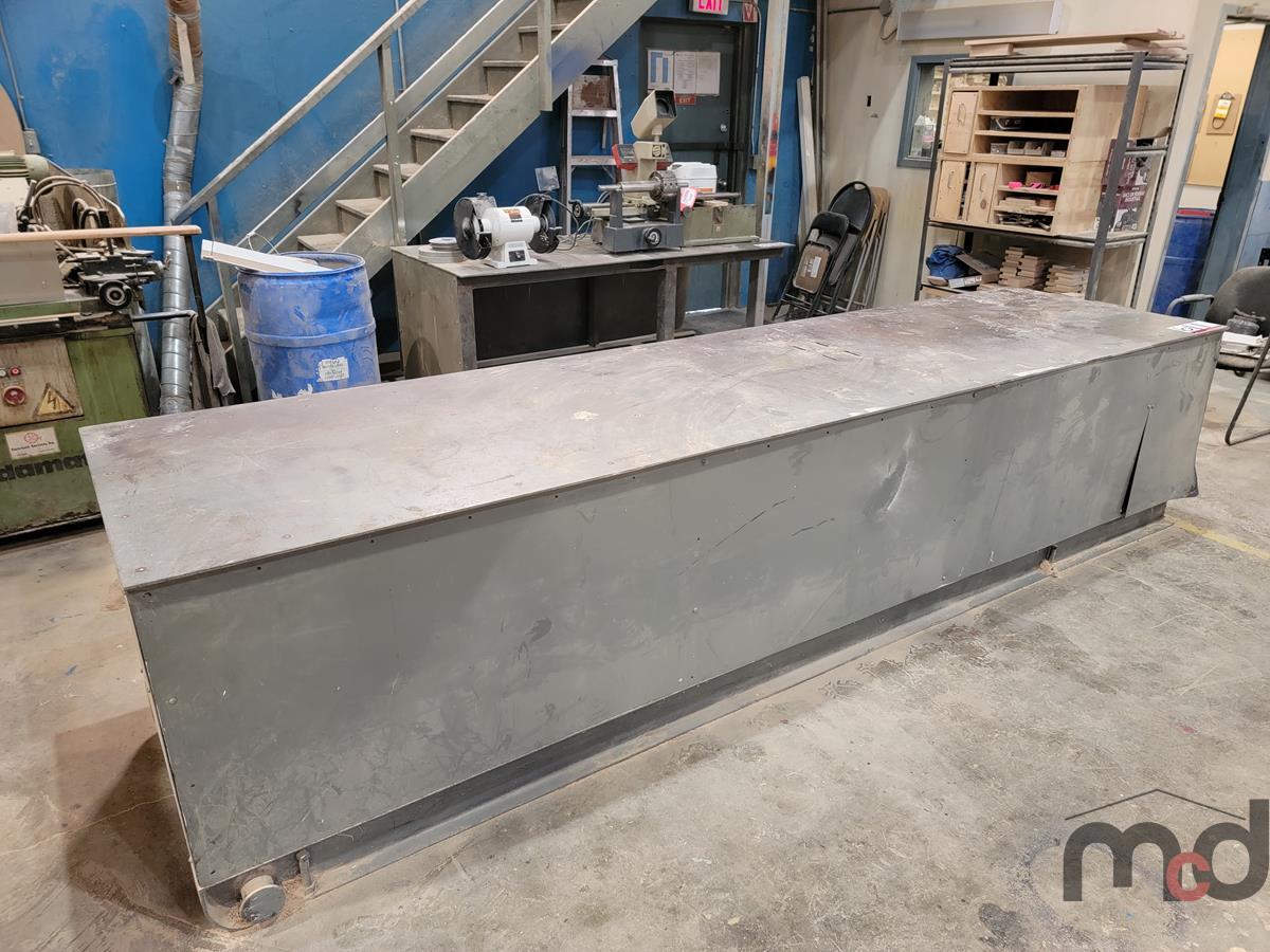 12' Metal Shop Table on Skid Base