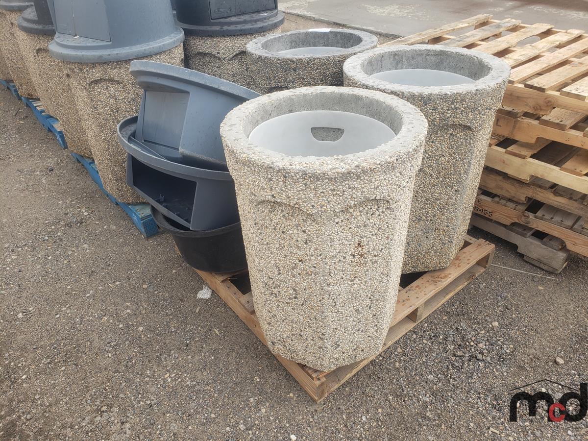Pallet of Stone Garbage Cans (Approx. 4)