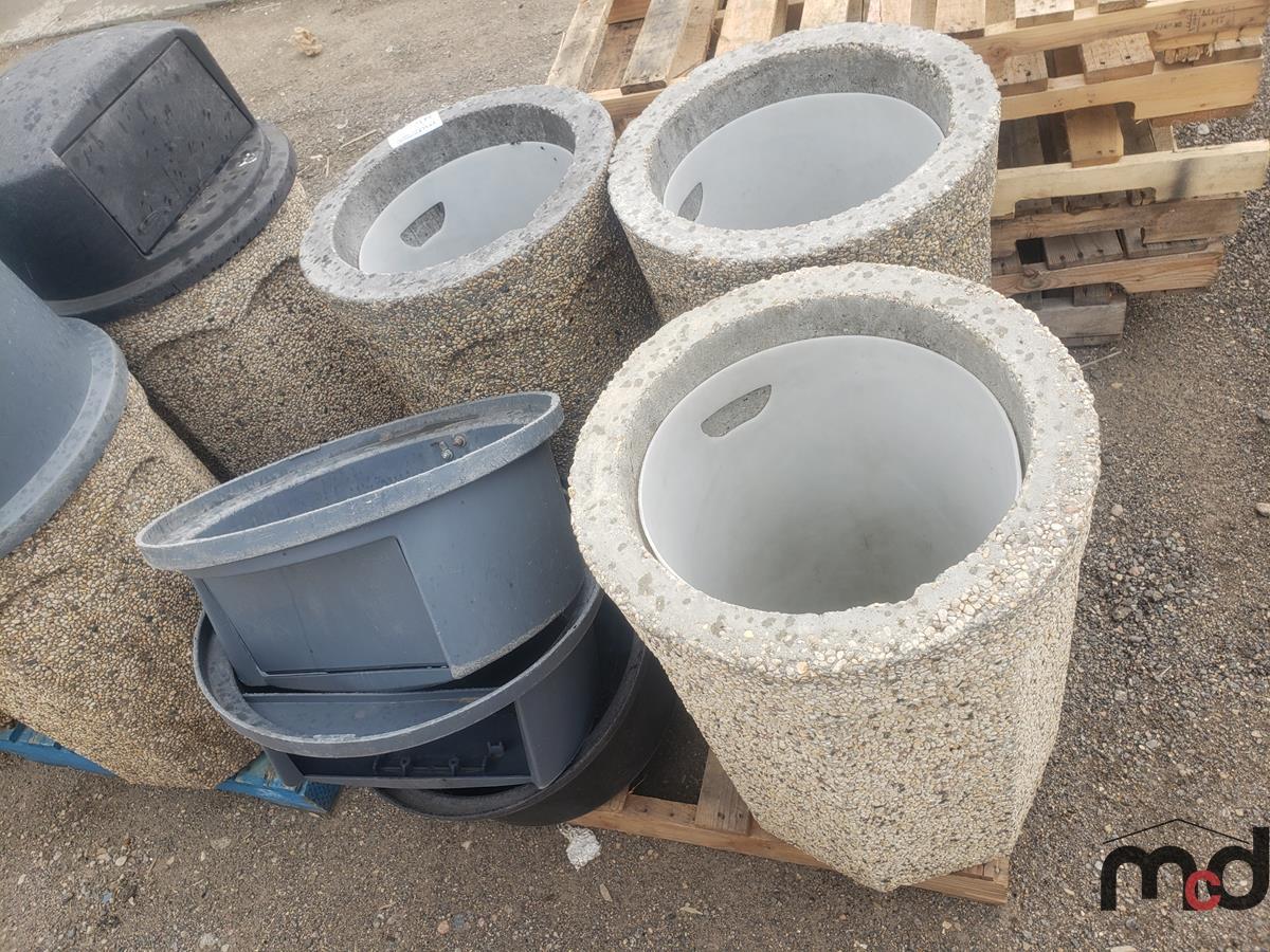 Pallet of Stone Garbage Cans (Approx. 4)