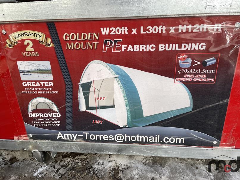 Golden Mount PE Fabric Coverall Building (20'W x 30'L x 12'H)