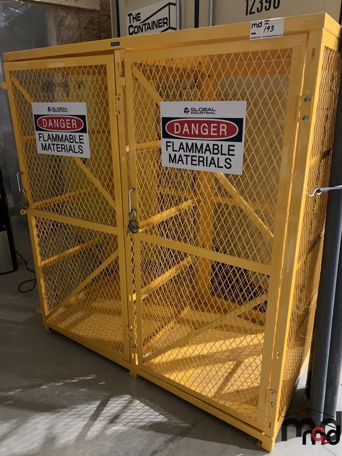 Unused Metal Double Door Flammable Materials Cage