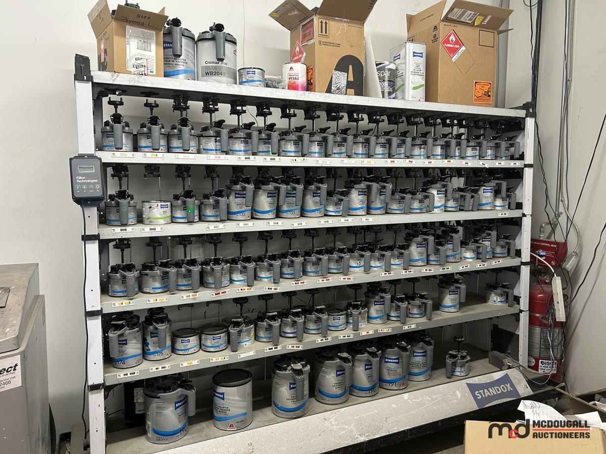 Paint Mixing Rack w/ Contents