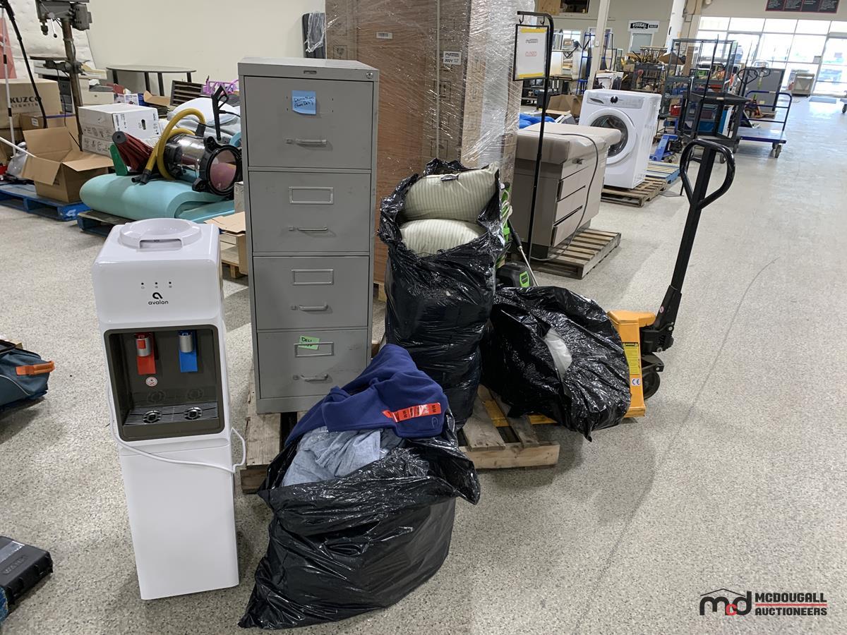 Water Cooler, Filing Cabinet, Pillows, Bedding & More
