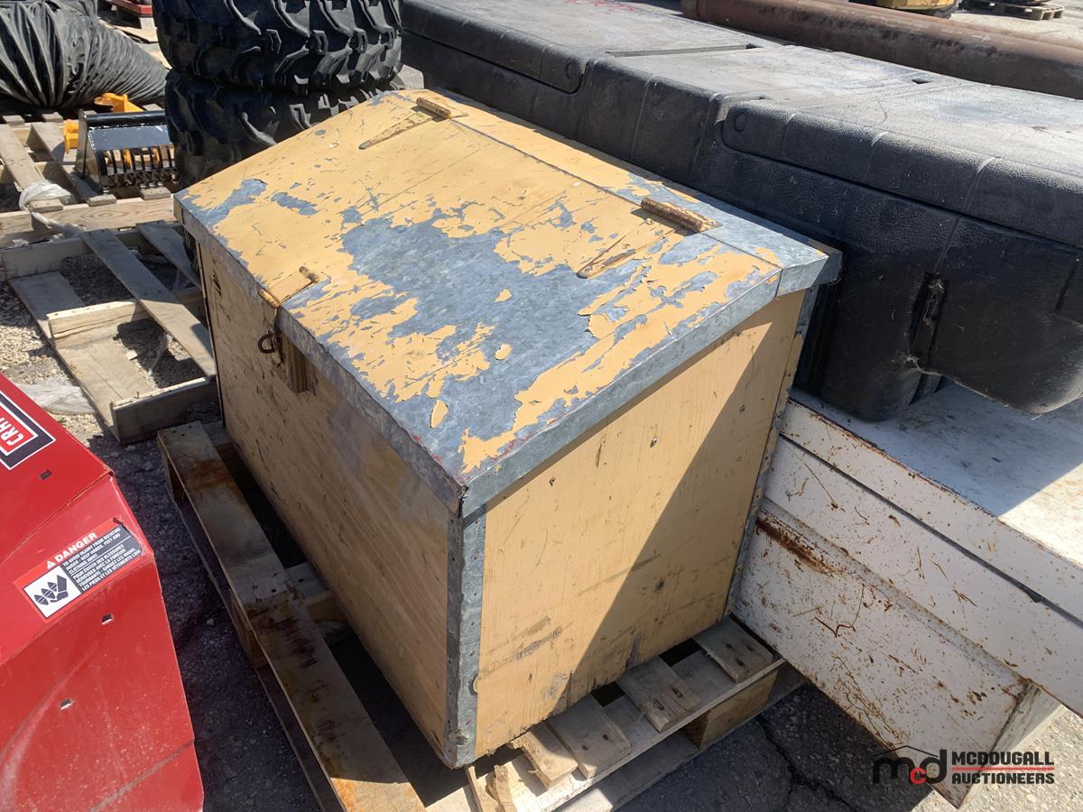 (2) Truck Storage Boxes and (1) Wood Storage Box