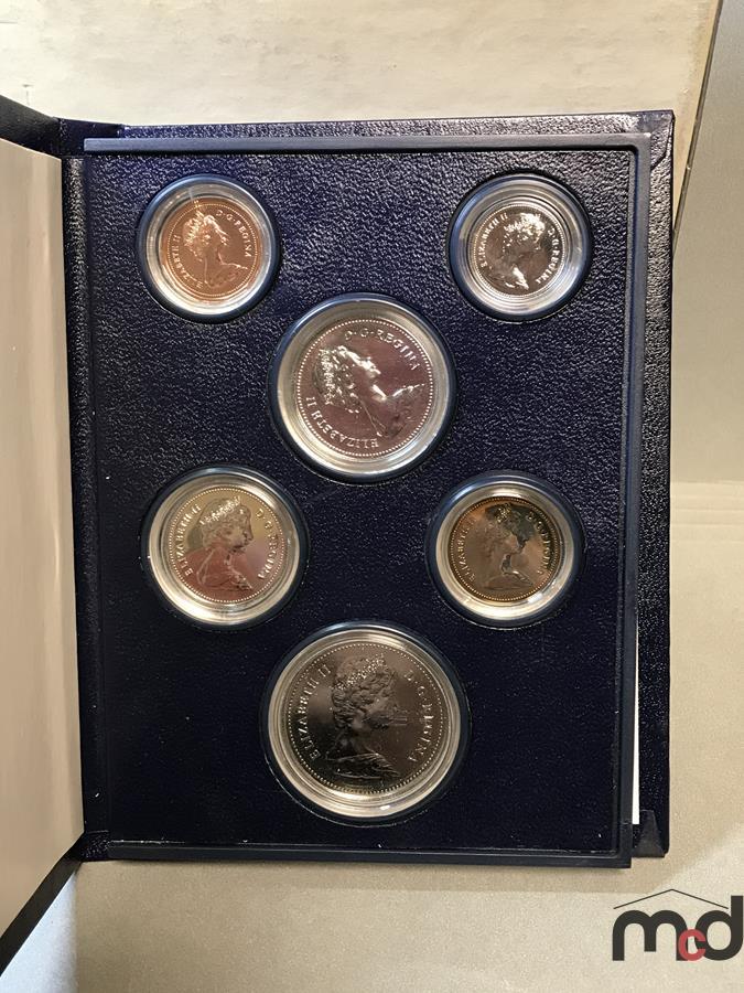 1982 Royal Canadian Mint (6) Coin Specimen Year Set Cased/Box