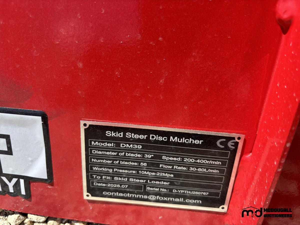 2025 GIYI GY-XDM43 Skid Steer Mini Disc Mulcher Attachment