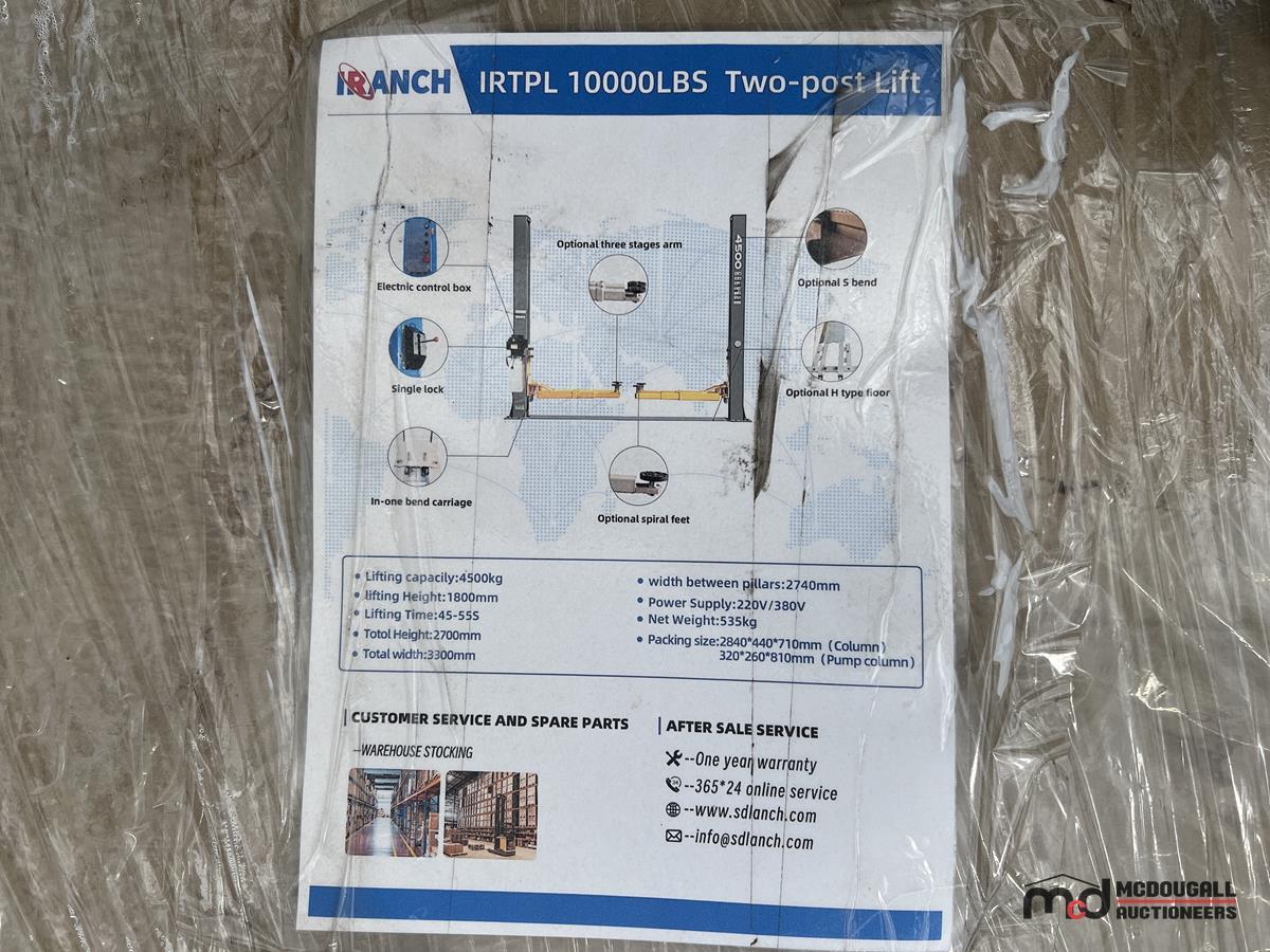 IRANCH 10,000 lb Two-post Lift (IRTPL)