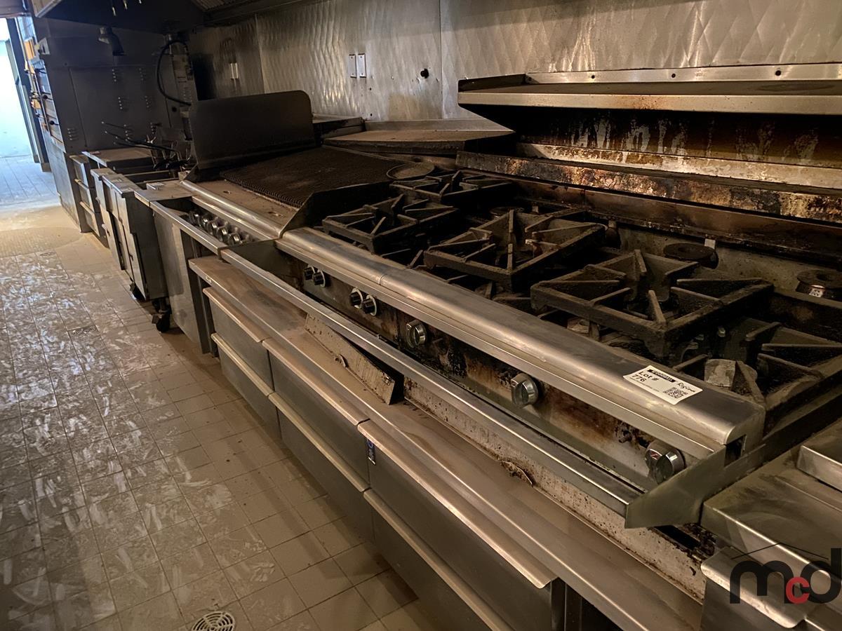 Southbend Commercial Gas Cooking Stove And Grill On Warming Table