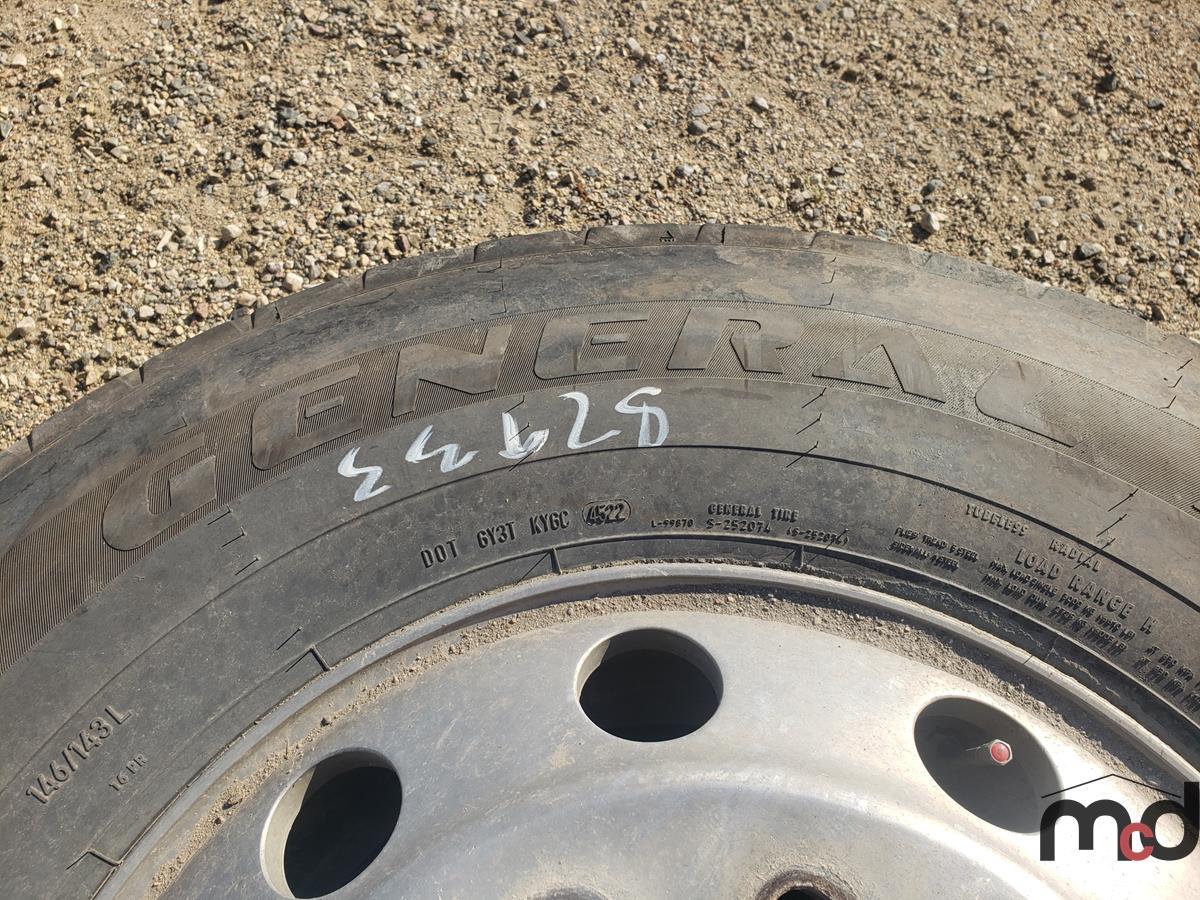 (2) 11R22.5 General Tire RA Tires w/ Rims