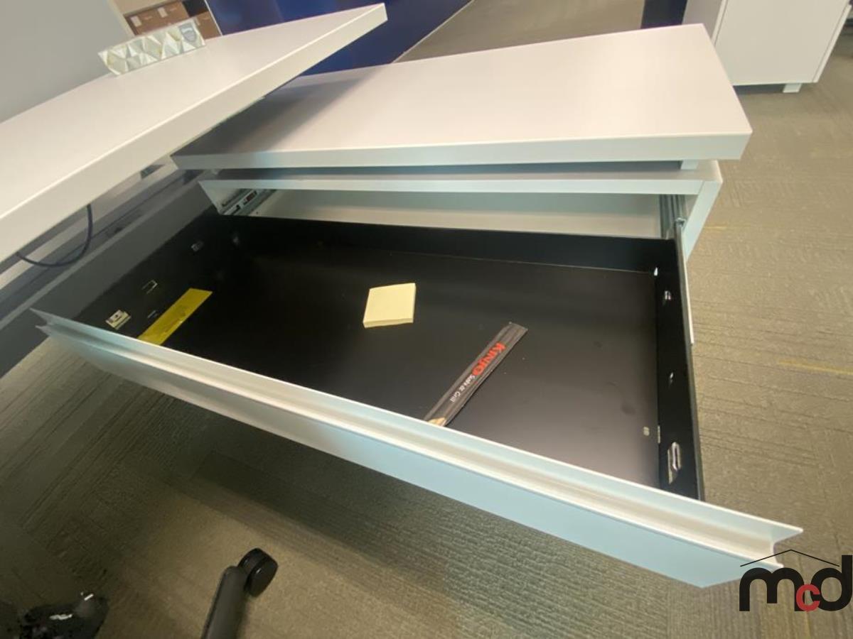 Quantity of (4) Adjustable Stand/Sit Workstations, Lockers, Table w ...