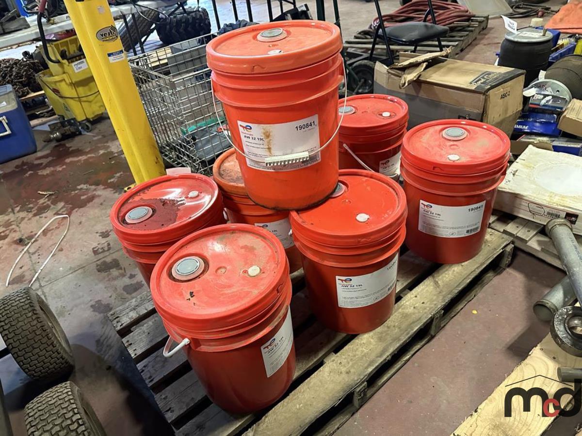 (7) Buckets of Hydraulic Oil