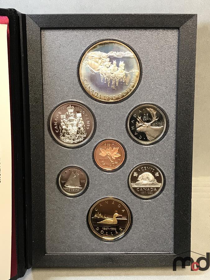 1992 Royal Canadian Mint (7) Coin Proof Year Set Cased/Box