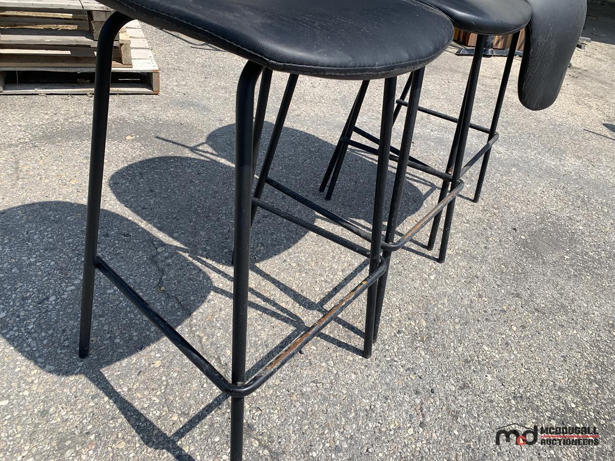 (4) Black Metal Bar Stools