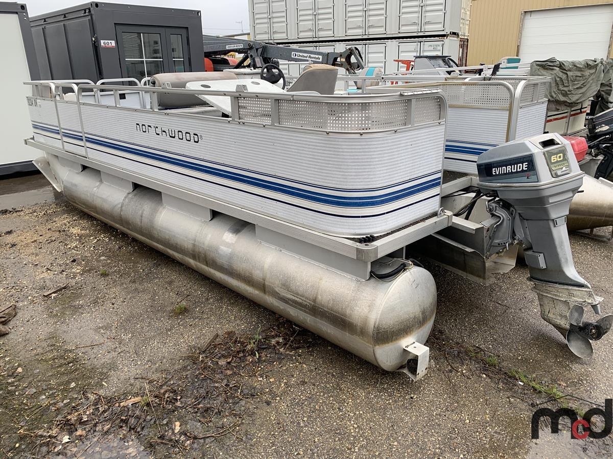 1995 20' Northwood Pontoon Boat w/ 60 HP Evinrude Motor
