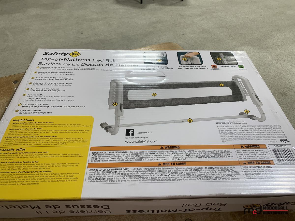 Ceiling Light, (2) Outdoor Wall Lights, Bed Rails and Toques
