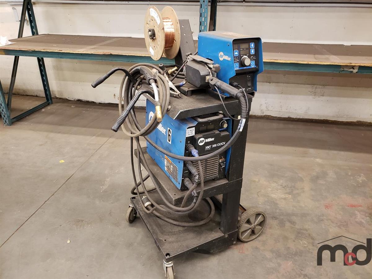 Miller XMT 350 CC/CV Welder w/ 70 Series Feeder & Cart