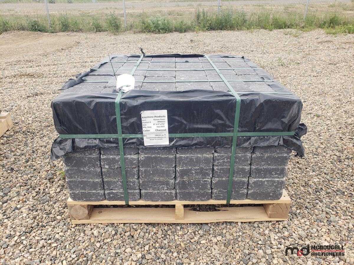 Keystone Products Roman Paver 8" x 6" x 2 3/8" Charcoal Coloured Patio ...