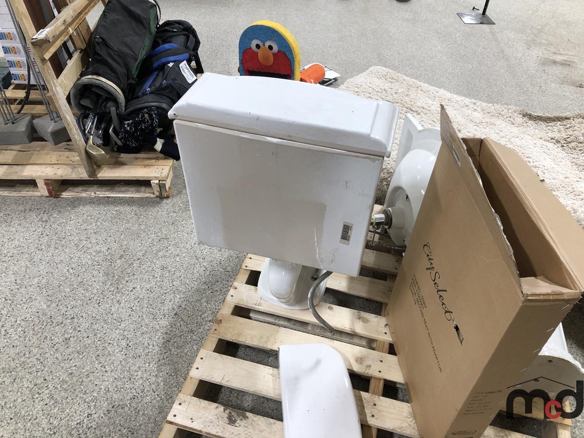 Toilet, Pedestal Sink, Area Rug (Approx. 8' x 8'), Routers and More