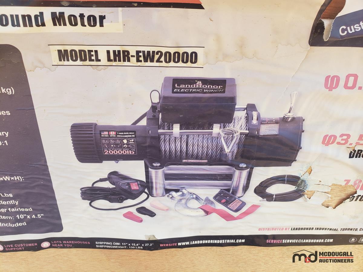 Landhonor LHR-EW2000 Electric Winch w/ 7.8 12V Series Wound Motor (2000 ...