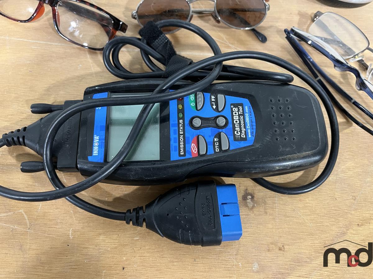 Box of Innova Diagnostic Tool, CDs & Misc.