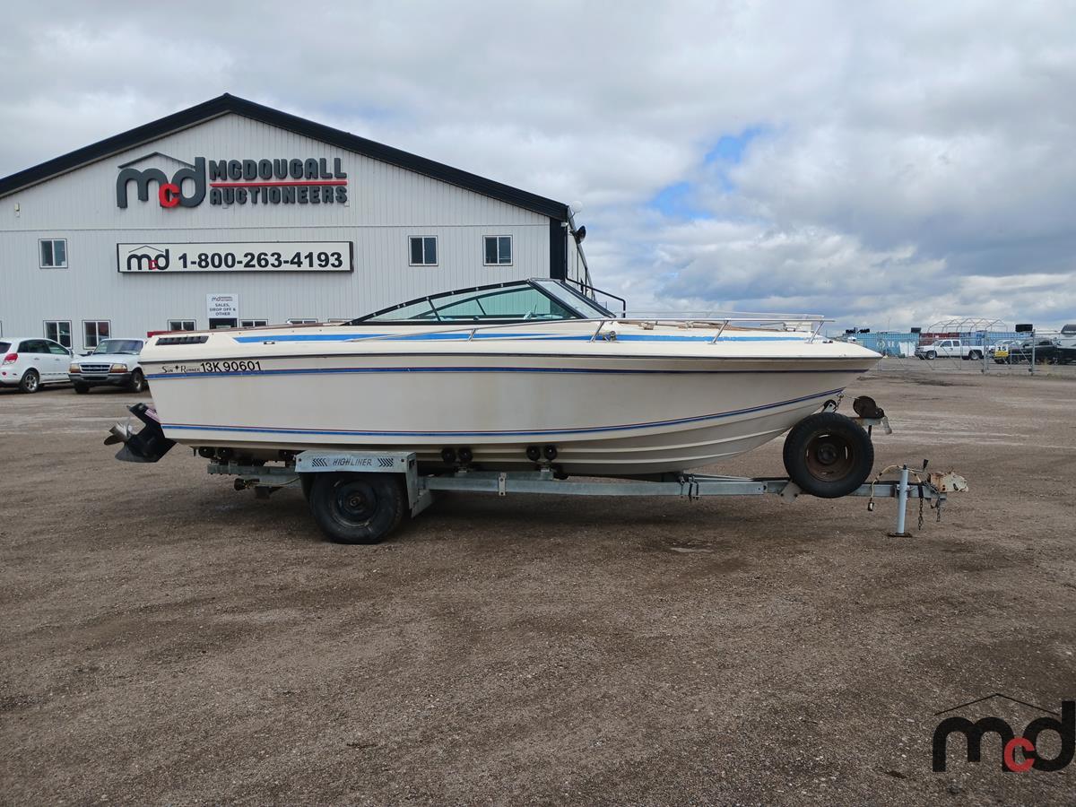 1981 Sun Runner 20' Cuddy Cabin Boat w/ 1983 Homebuilt Boat Trailer ...