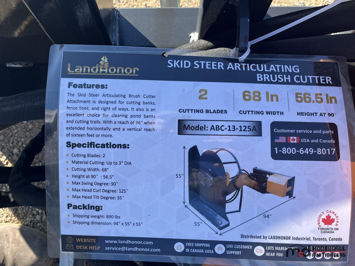 2024 LandHonor ABC-13-125A Skid Steer Articulating Brush Cutter