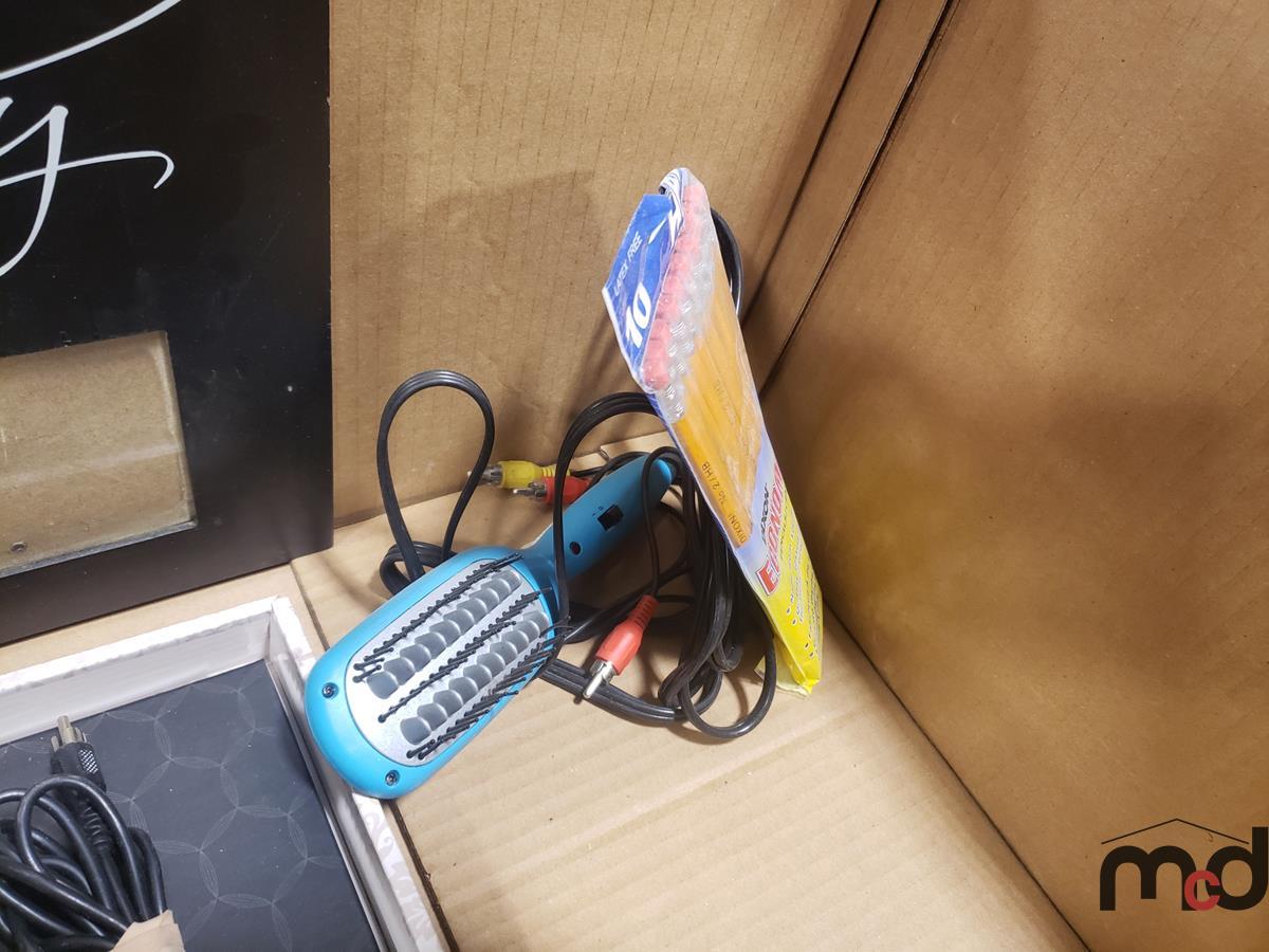 Box of Picture Frame, Air Pump and Misc.