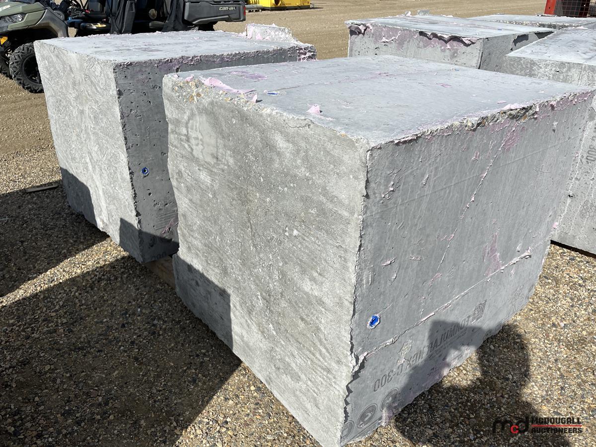 (4) Assorted Size Concrete Blocks