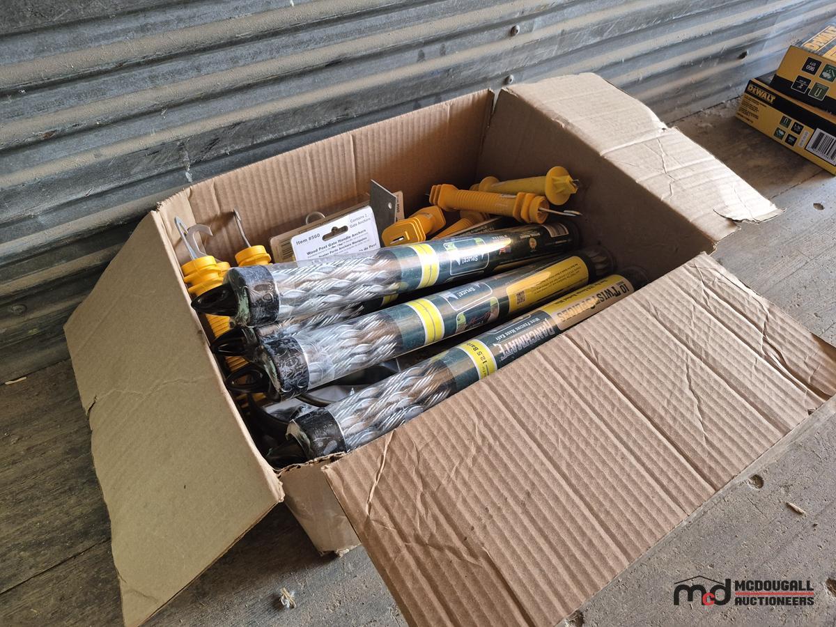 Box of Assorted Fencing Supplies