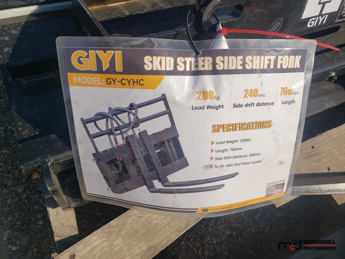 2025 GIYI GY-CYHC Side Shift Fork Mini Skid Steer Loader Attachment