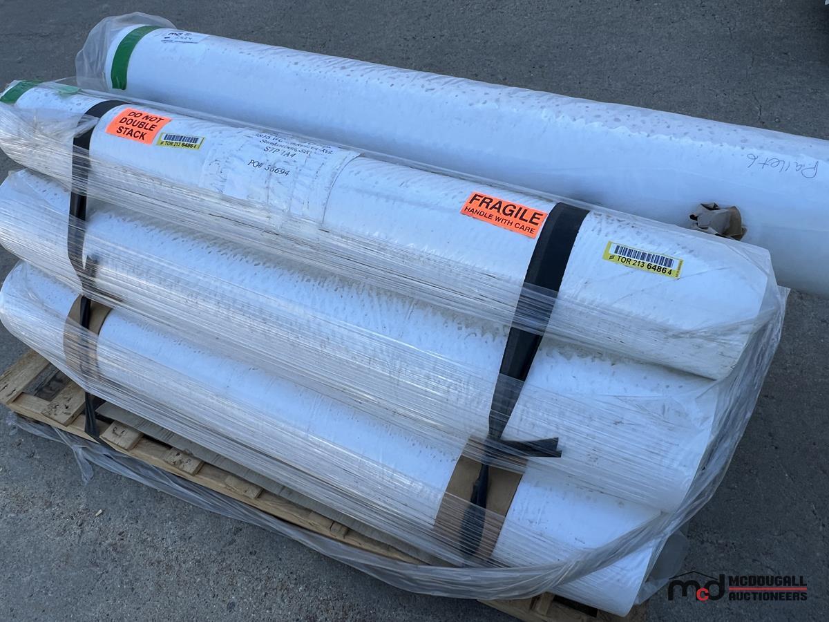 (9) 92 m Rolls of White PVC Fabric