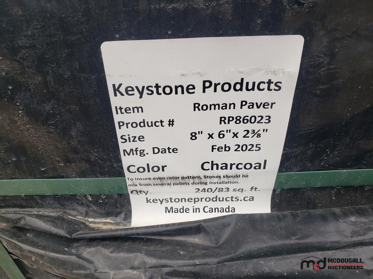 Keystone Products Roman Paver 8" x 6" x 2 3/8" Charcoal Coloured Patio ...