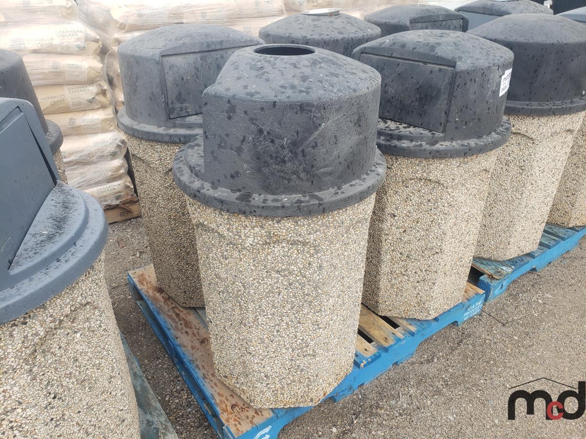 Pallet of Stone Garbage Cans (Approx. 4)