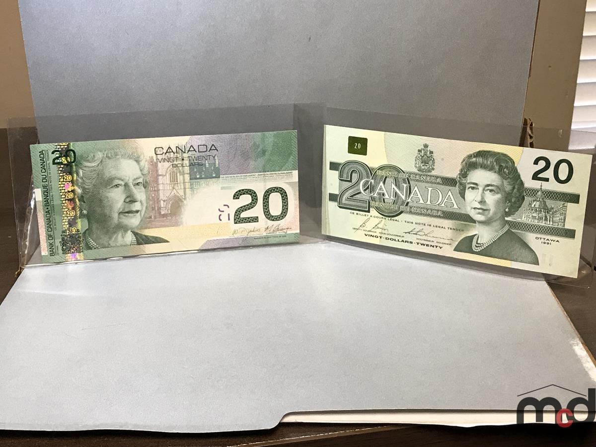 1991 & 2004 Bank of Canada $20 Banknotes