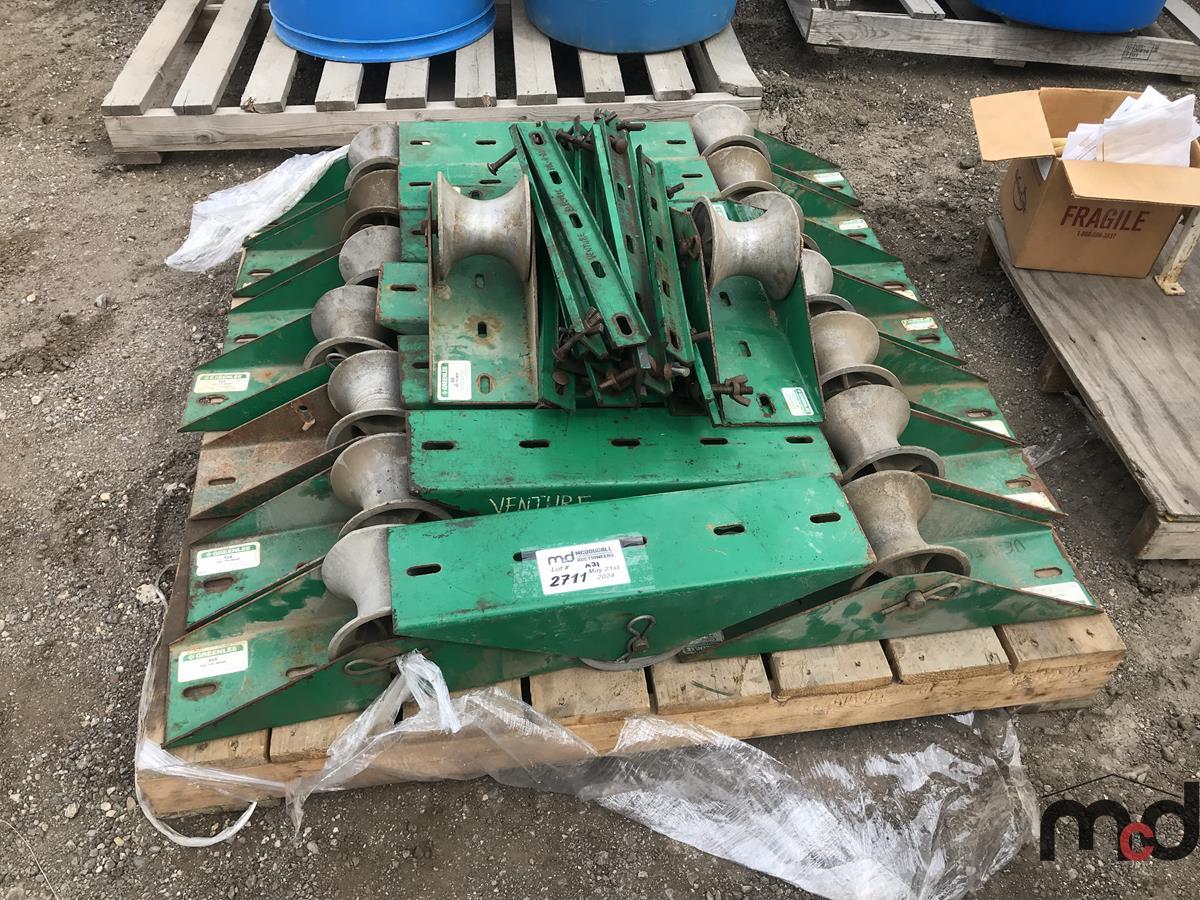 Pallet of Greenlee 659 Tray Type Sheaves