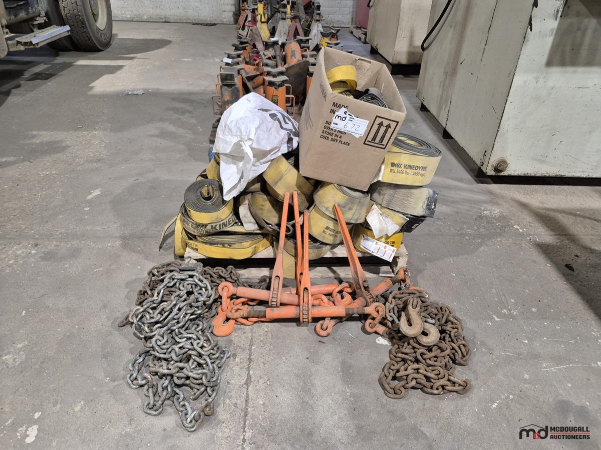 Pallet of Chains, Straps & Binders