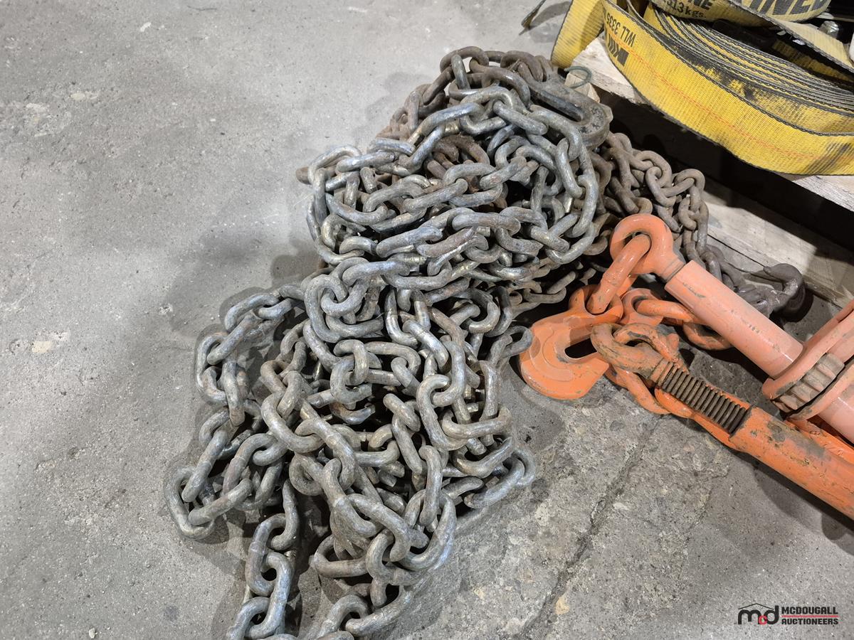 Pallet of Chains, Straps & Binders