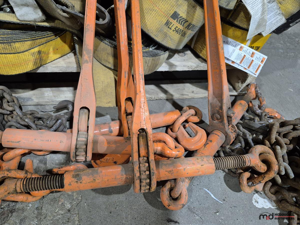 Pallet of Chains, Straps & Binders