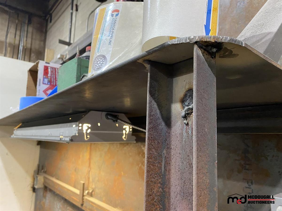 Custom Metal Fabrication Table w/ Backdrops and Shelf Included